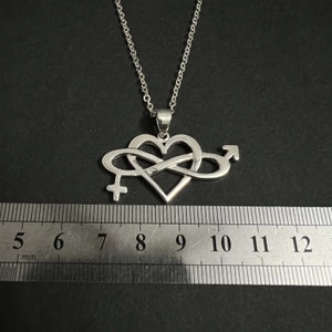 Silver Polyamory Necklace Pendant- Heart Infinity Jewelry, Open ...