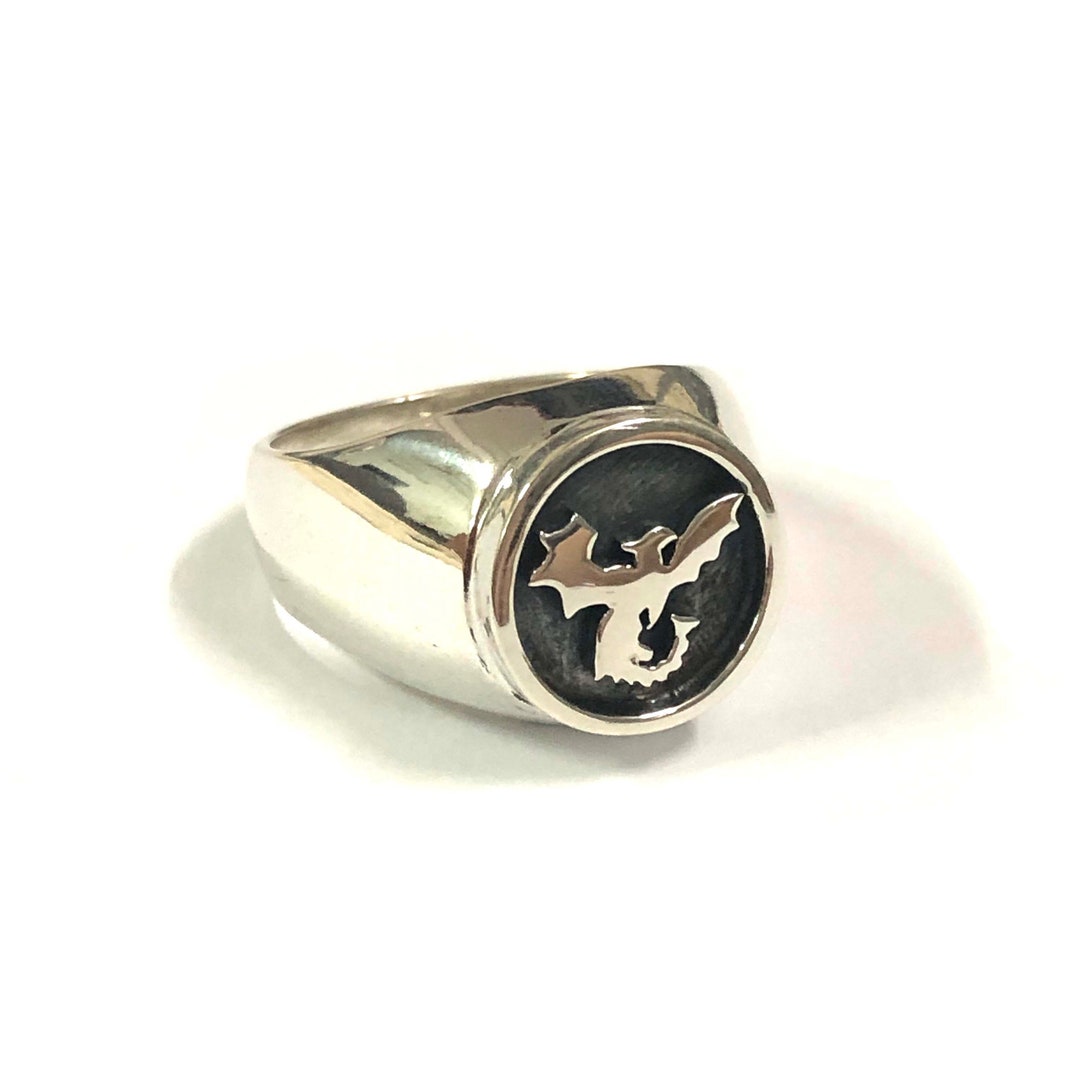Silver Dragon Signet Ring - Dragon Jewelry Gift for Dad, Father ...