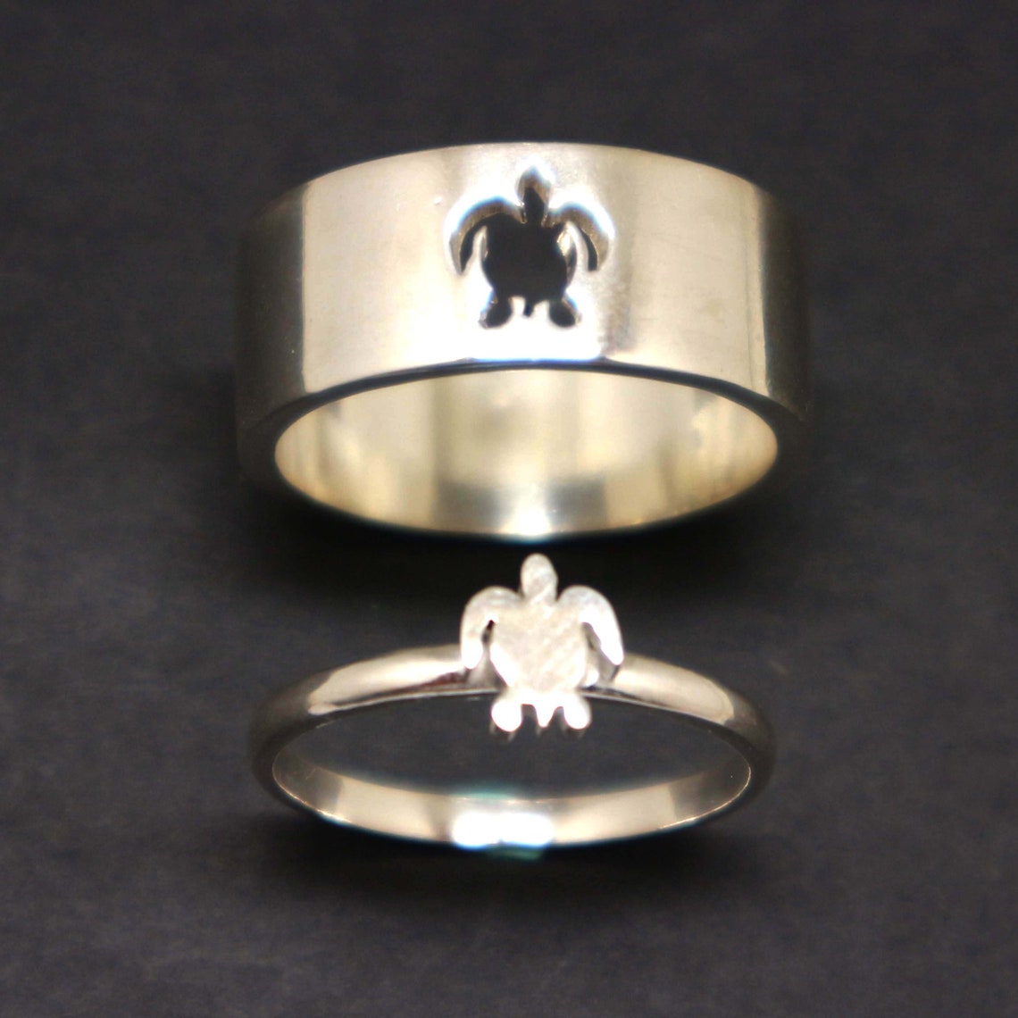 Sea Turtle Matching Promise Ring for Couples Bring Your Gift - Etsy
