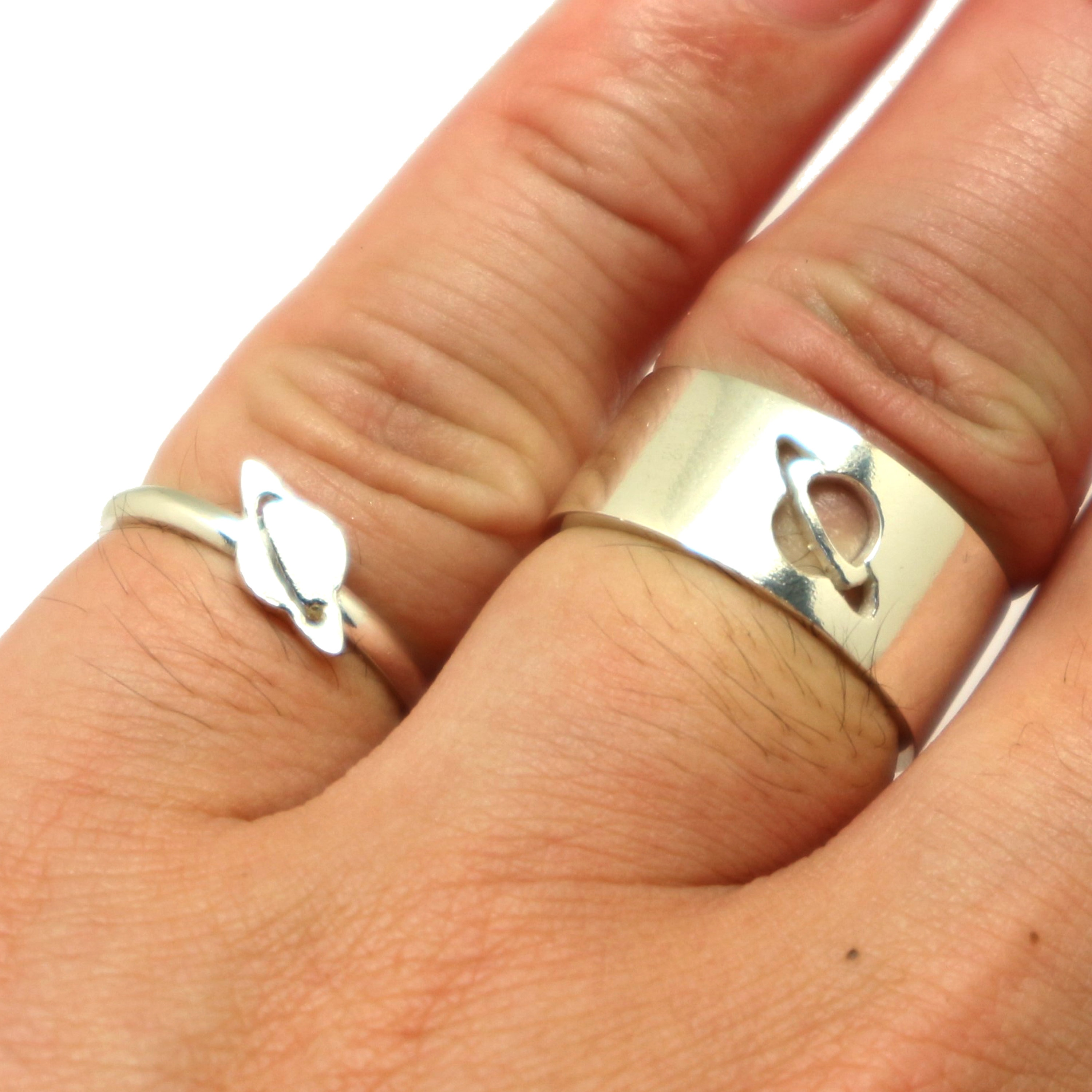 Silver Planet Saturn Promise Ring for Couples - Planet Saturn Jewelry ...