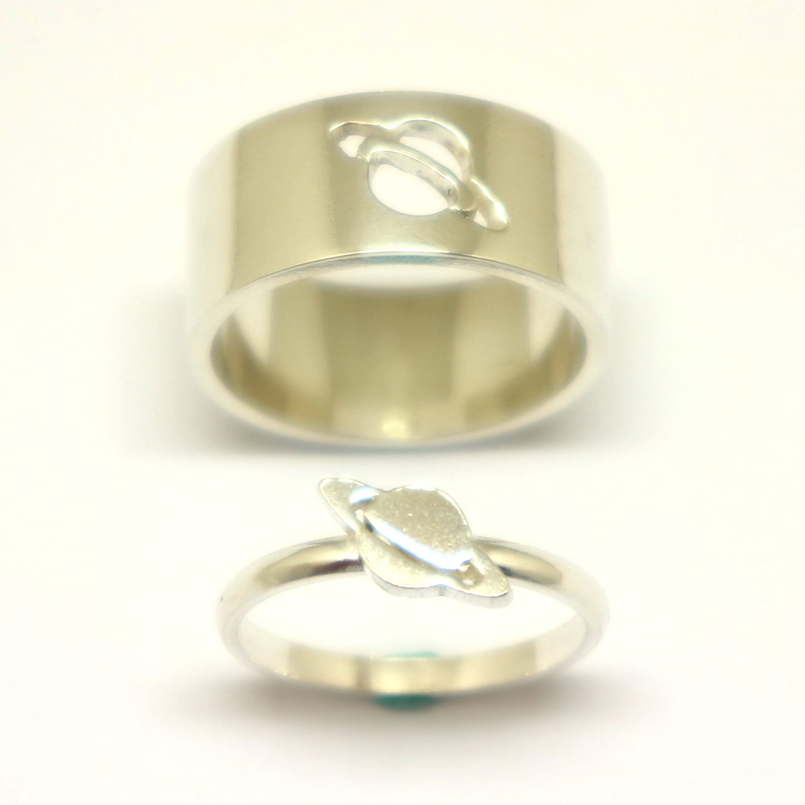 Silver Planet Saturn Promise Ring for Couples - Planet Saturn Jewelry ...