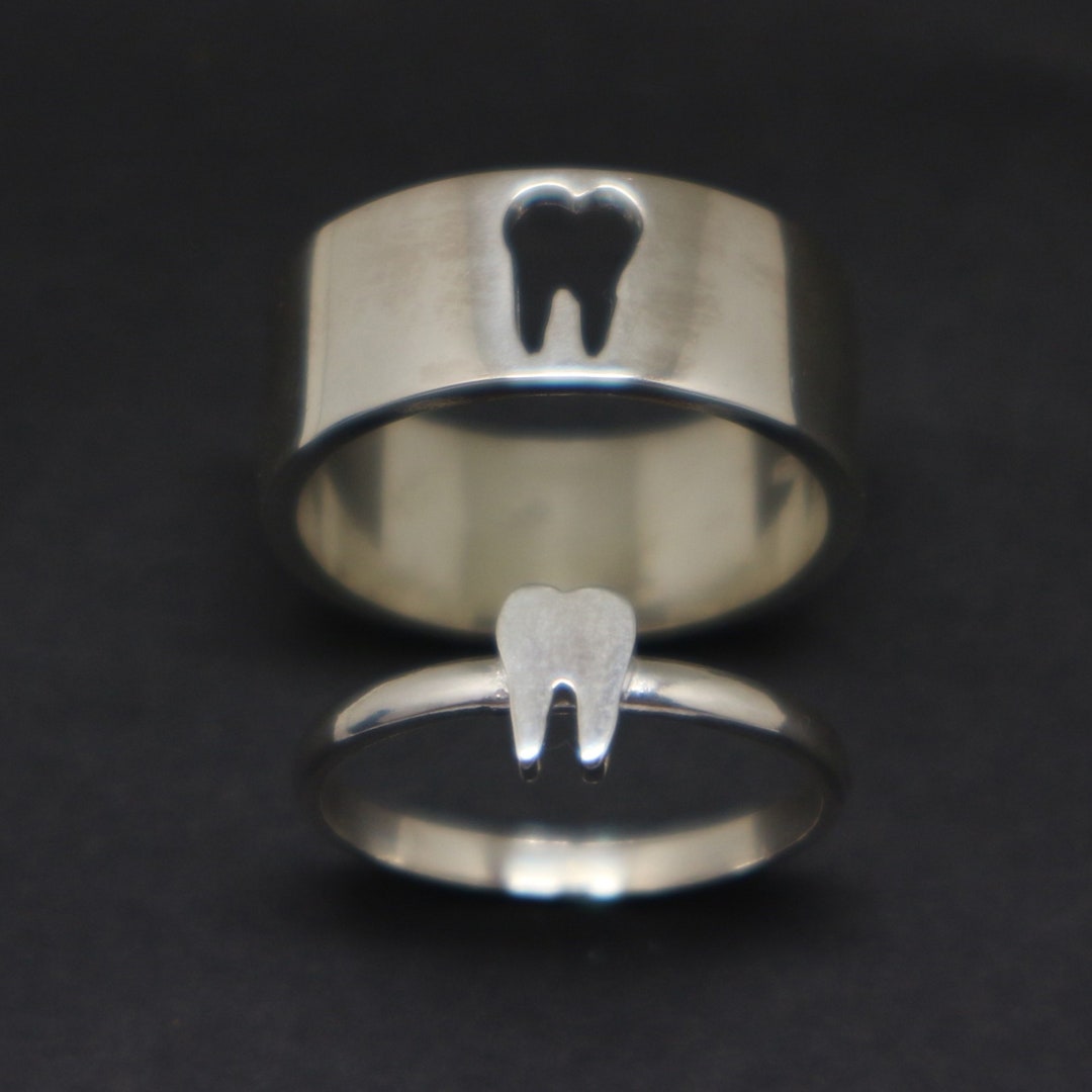 Dentist Teeth Promise Ring for Couples - Tooth Jewelry, Matching His ...