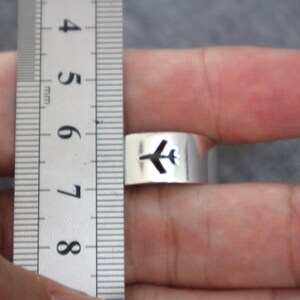 Silver Airplane Promise Ring for Couple Set : Cabin Crew, Pilot ...