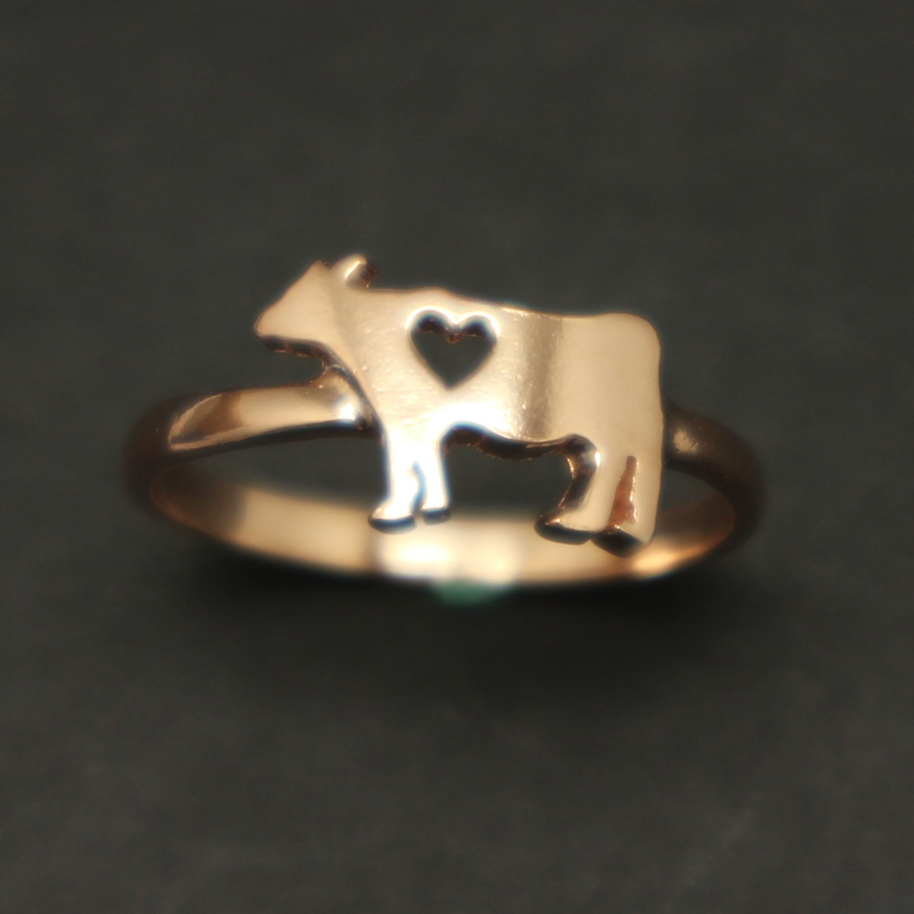 Silver Cow Cattle Ring Cow Jewelry Animal Ring Animal | Etsy