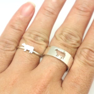 Silver Cow Matching Ring for Couples - Cow Jewelry - Etsy
