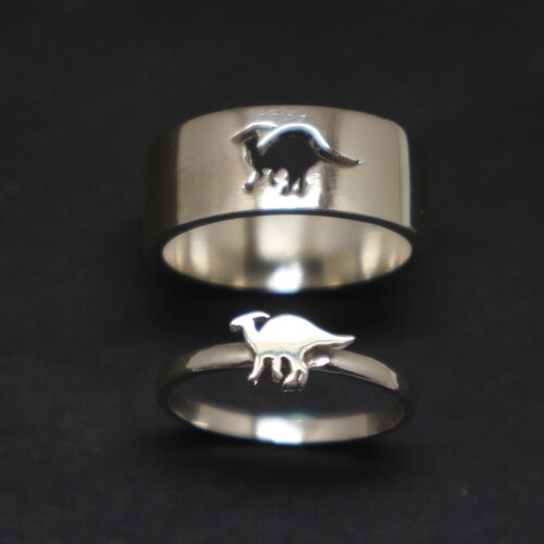 Velociraptor Dinosaur Promise Ring for Couples Dino Jewelry | Etsy