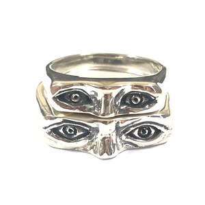 Silver Eye Matching Promise Ring for Couples - Statement Jewelry ...