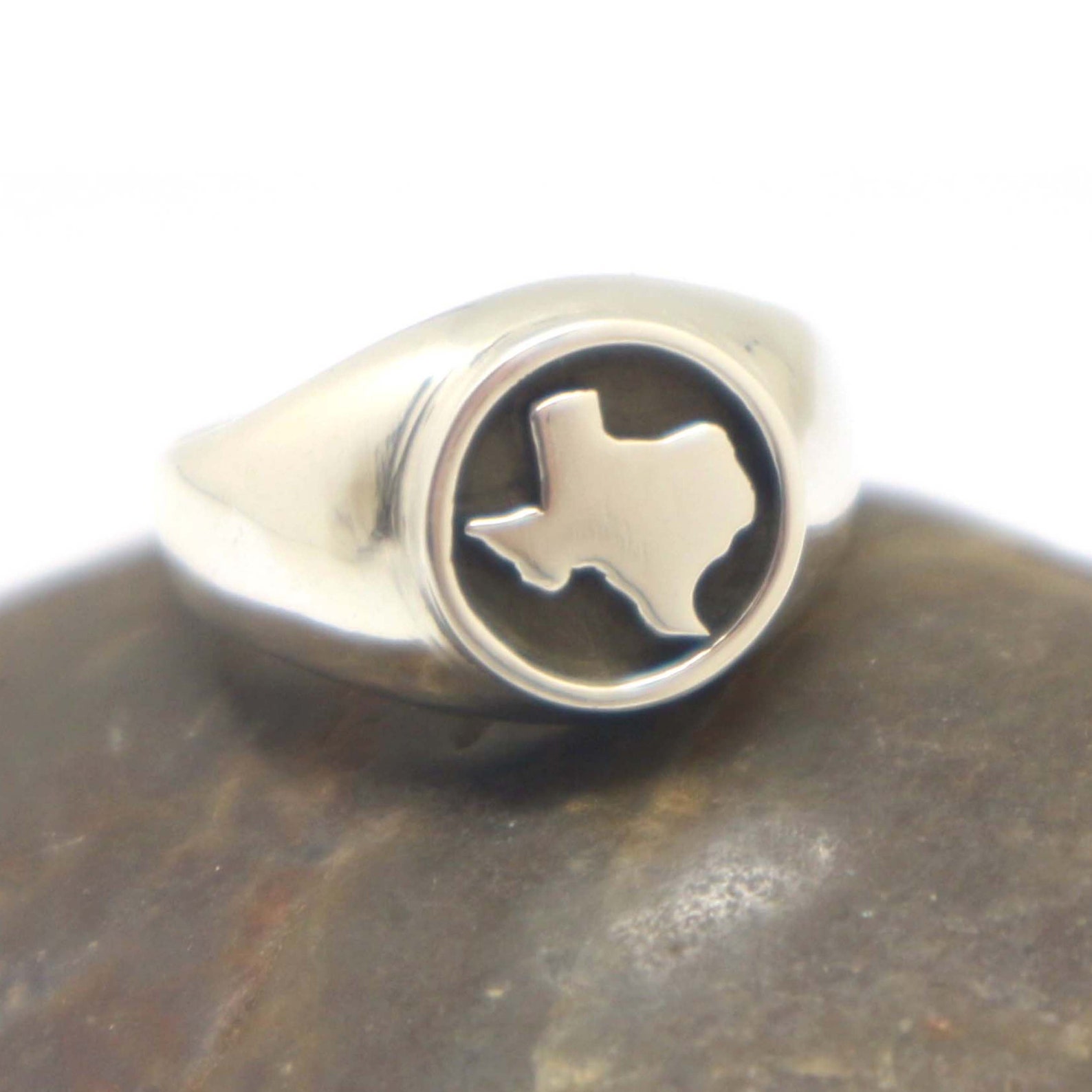Silver Texas Signet Ring Texas Home Pride Jewelry for Dad, State, Map ...