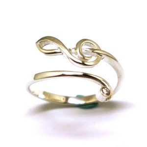 Silver Music Note Ring - Treble Clef Ring, Unisex Jewelry Gift for ...