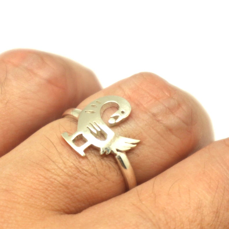 Silver Sankofa Bird African Symbol Ring - Custom African Symbol Ring ...