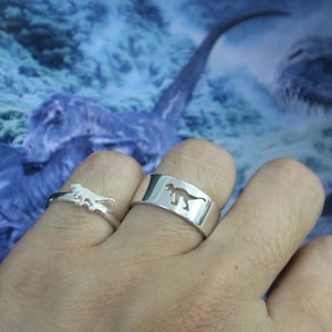 T-rex Dinosaur Promise Ring for Couples - Trex Jewelry, Matching His ...