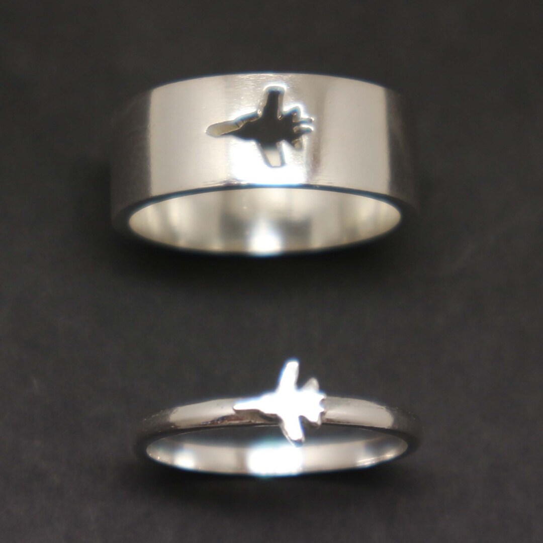 Military Airplane Promise Ring for Couple - Deployment Gift, His and ...