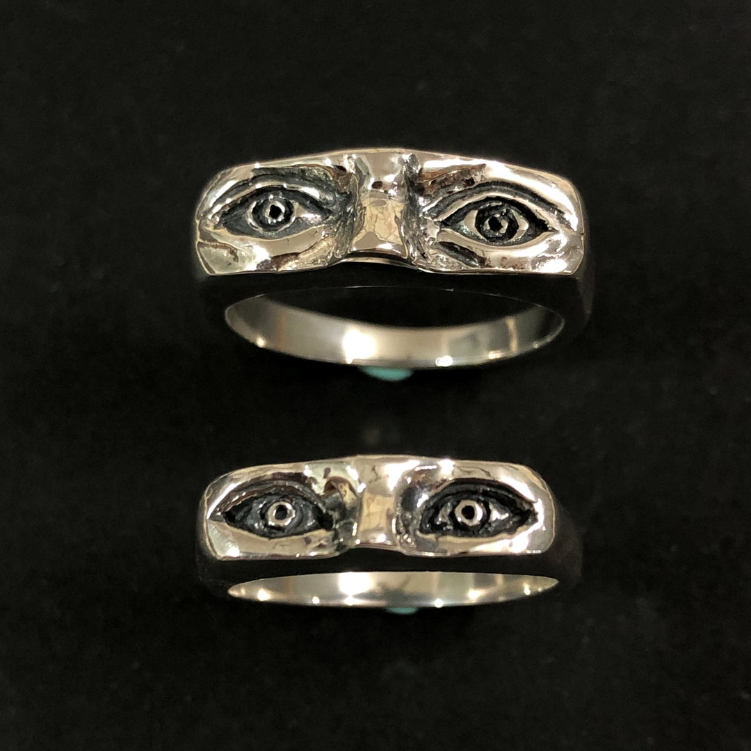 Silver Eye Matching Promise Ring for Couples - Statement Jewelry ...