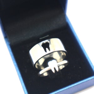 Dentist Teeth Promise Ring for Couples - Tooth Jewelry, Matching His ...