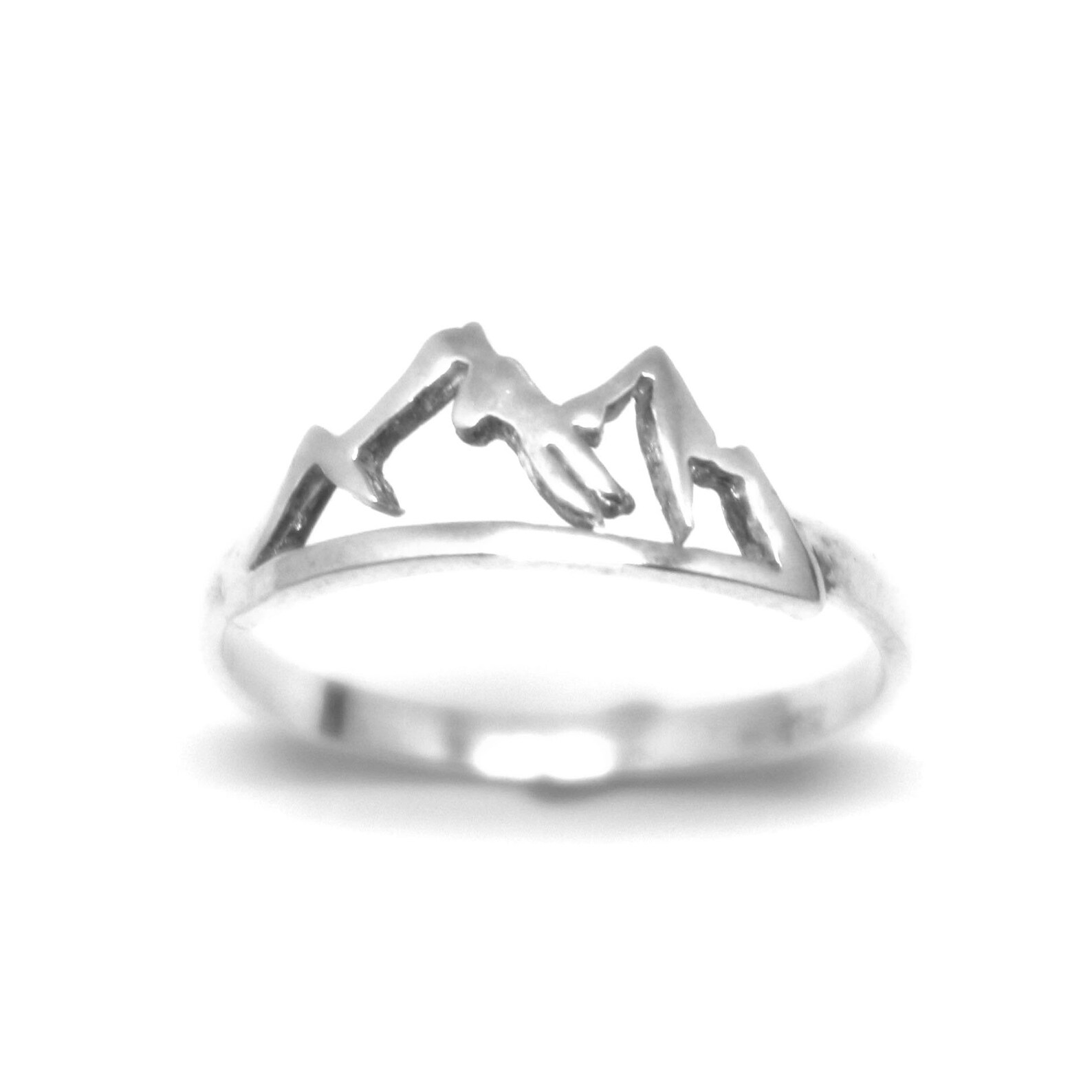 Sterling Silver Mountain Range Ring Gift for Climber Hiker | Etsy