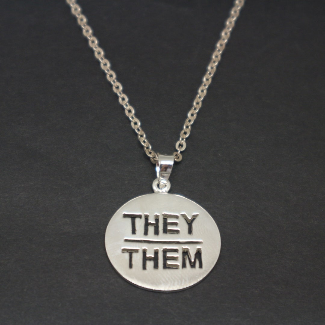 They Them Their Pronoun Gender Necklace Choker - Queer, Transgender ...