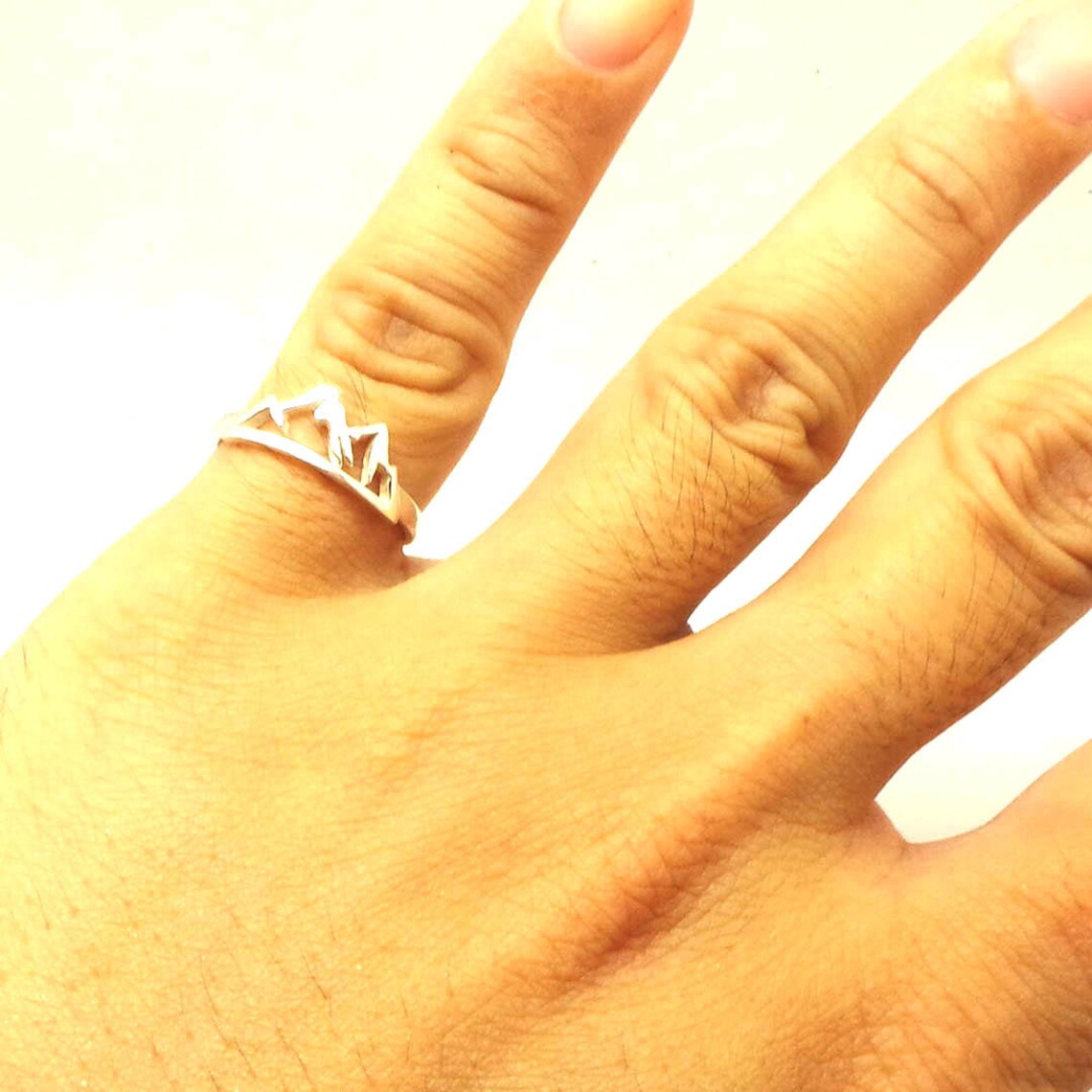 Sterling Silver Mountain Range Ring Gift for Climber Hiker - Etsy