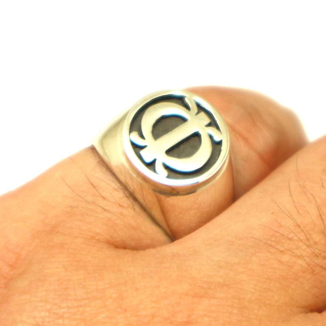 Silver African Symbol Signet Ring Perseverant Pinky Ring | Etsy