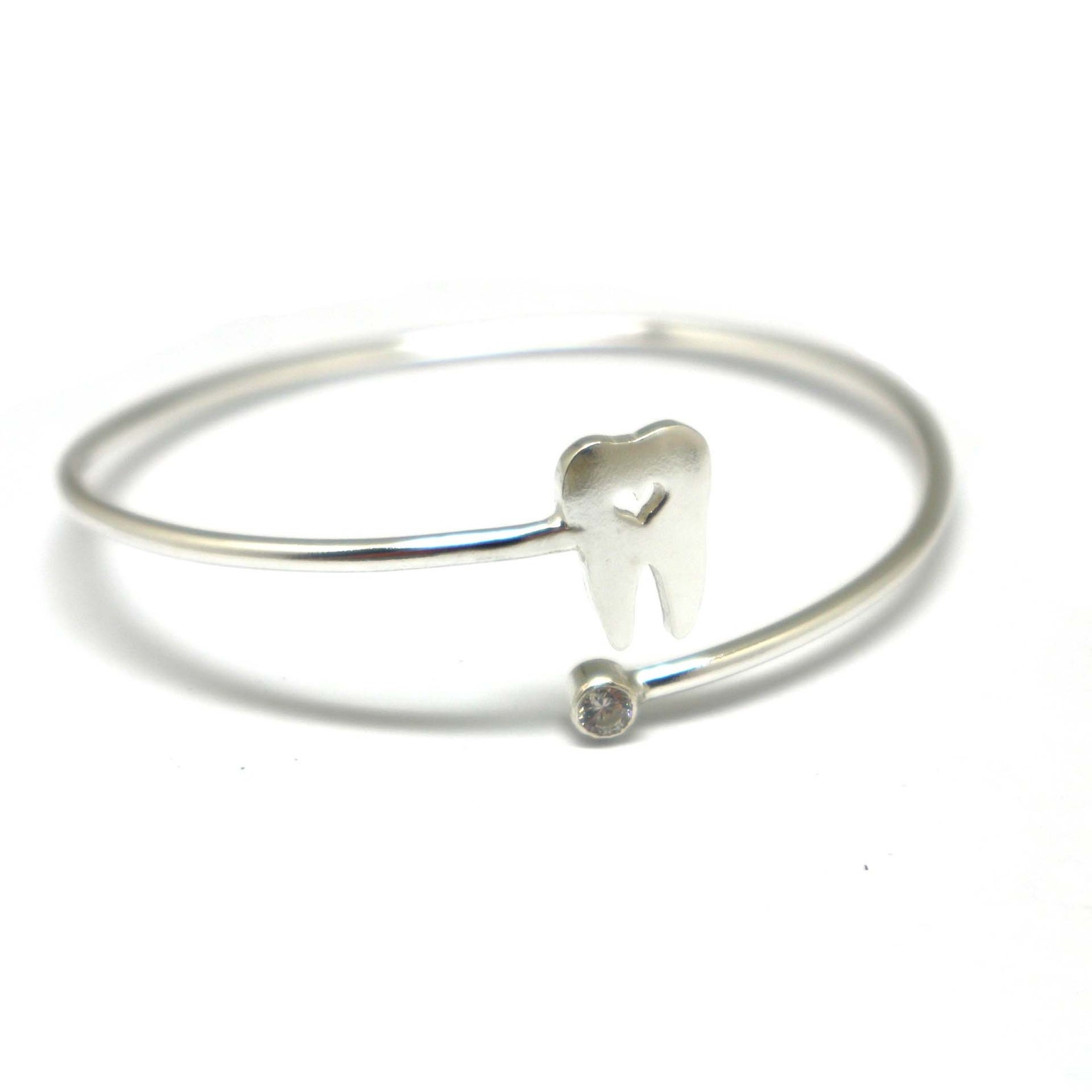 Silver Tooth Bracelet Bangle Teeth Jewelry Dentist Jewelry - Etsy