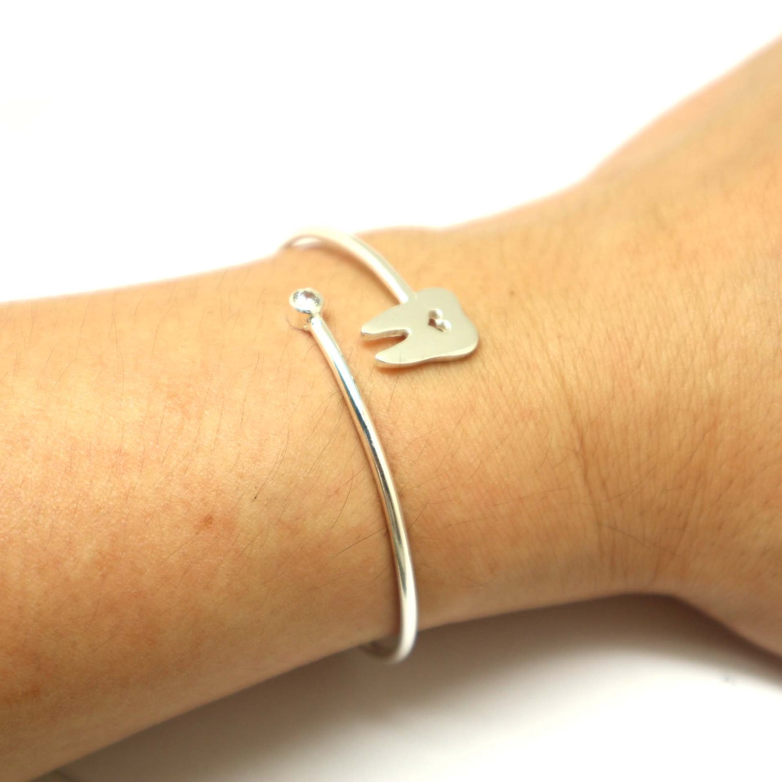 Silver Tooth Bracelet Bangle Teeth Jewelry Dentist Jewelry | Etsy