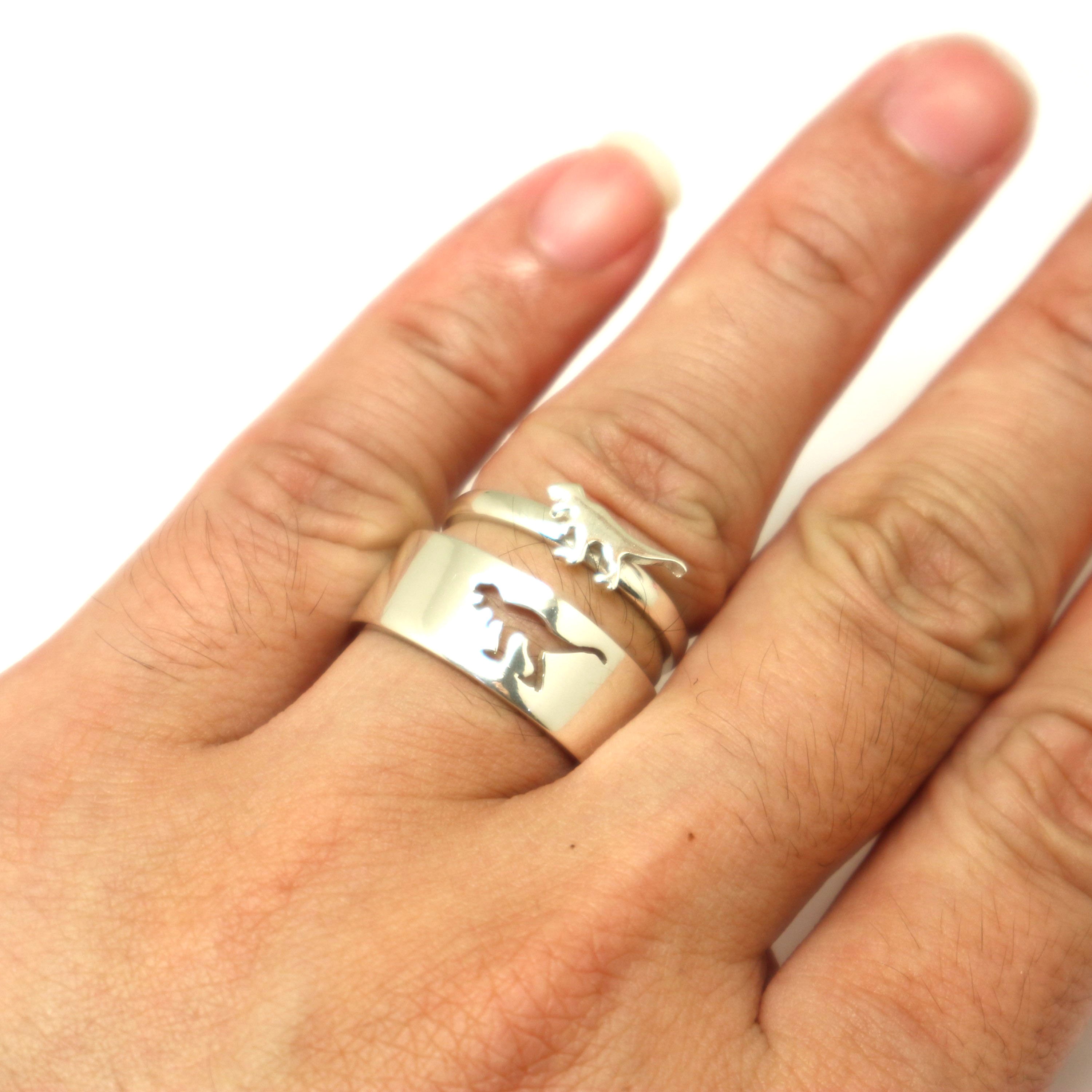T-rex Dinosaur Promise Ring for Couples Trex Jewelry - Etsy Canada