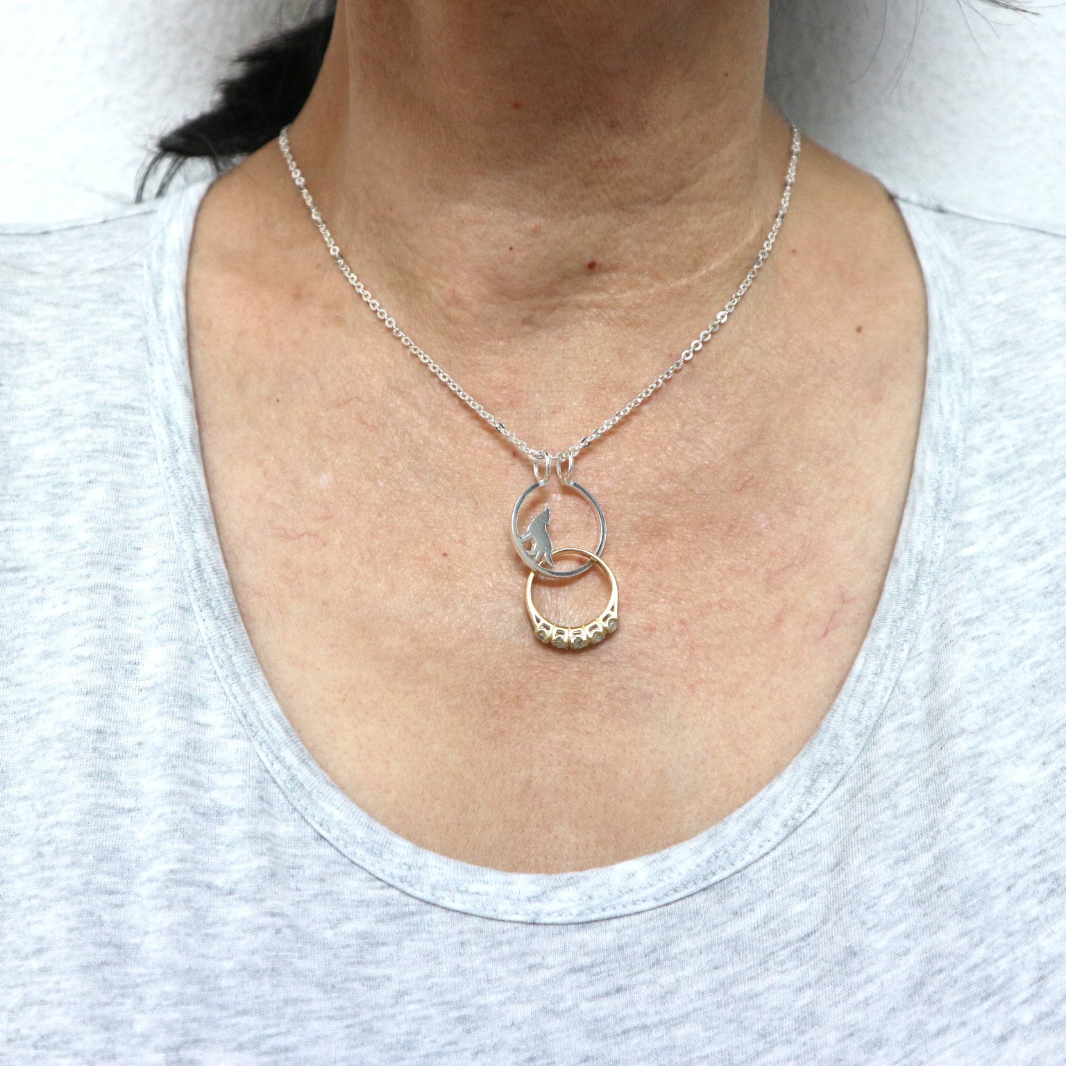 Silver Wolf Ring Holder Necklace - Wolf Jewelry, Teen Wolf, Fox, Animal ...
