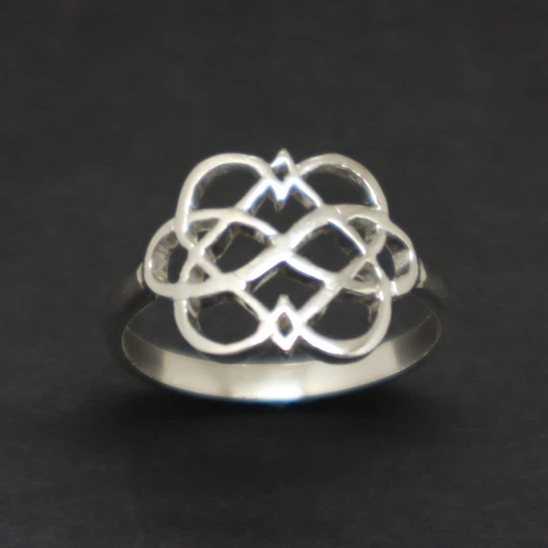 Silver Polyamory Heart Infinity Knot Ring - Throuple Ring Pride Jewelry ...