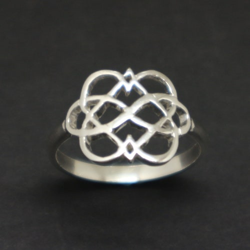 Polyamory Heart Infinity Triad Ring Silver Love Knot Ring - Etsy