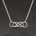Silver Double Infinity Necklace Statement Necklace Infinity - Etsy