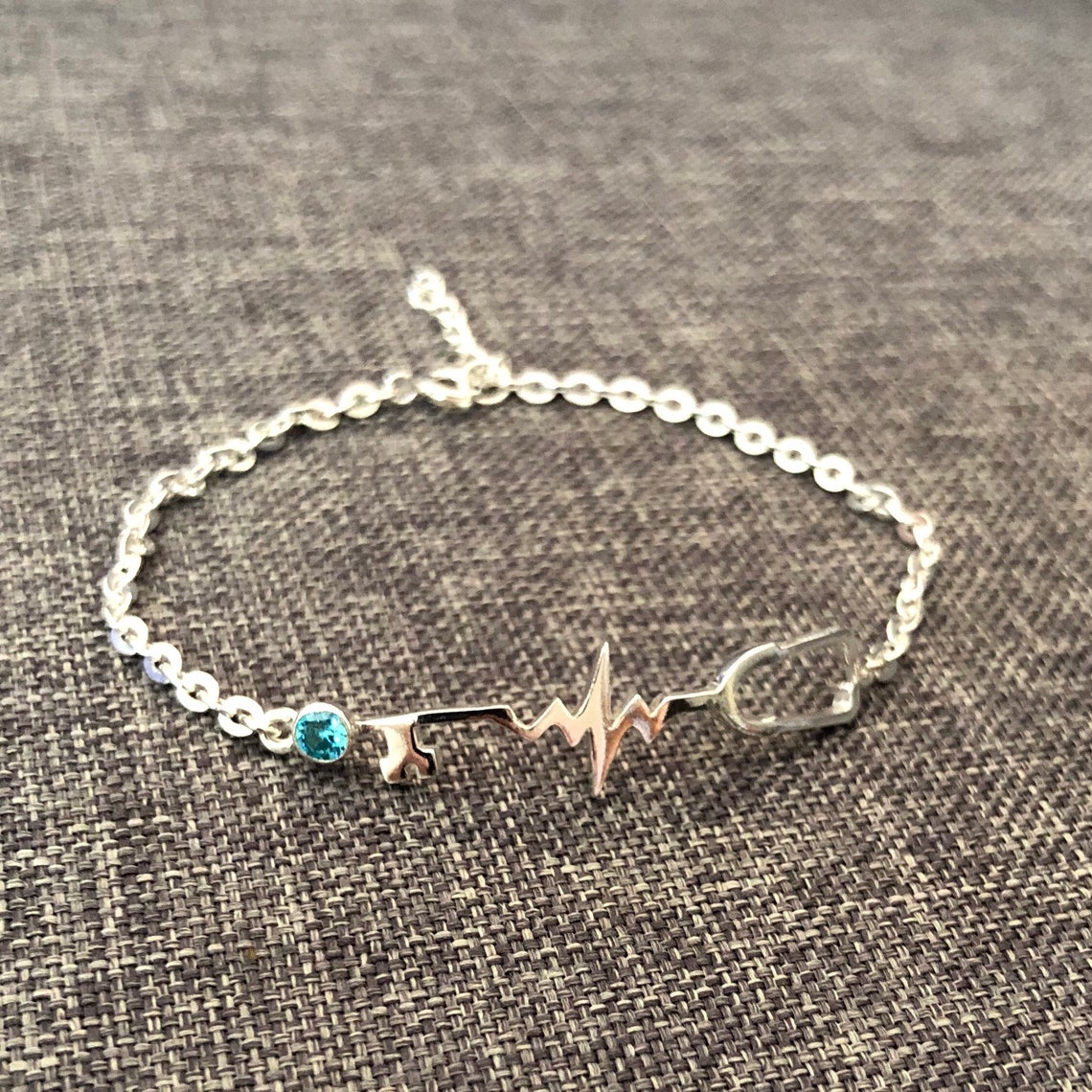 Sterling Silver Stethoscope Key Nurse Bracelet Stethoscope - Etsy