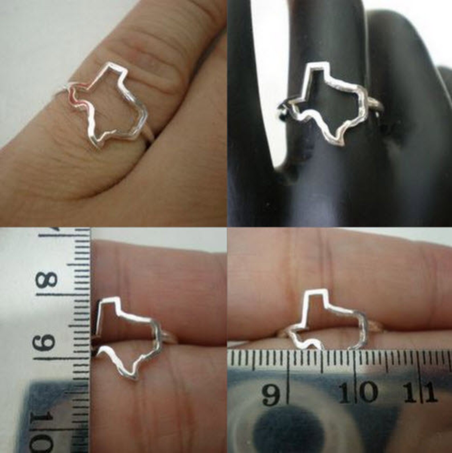 Silver Texas State Ring Personalized Custom State Ring - Etsy