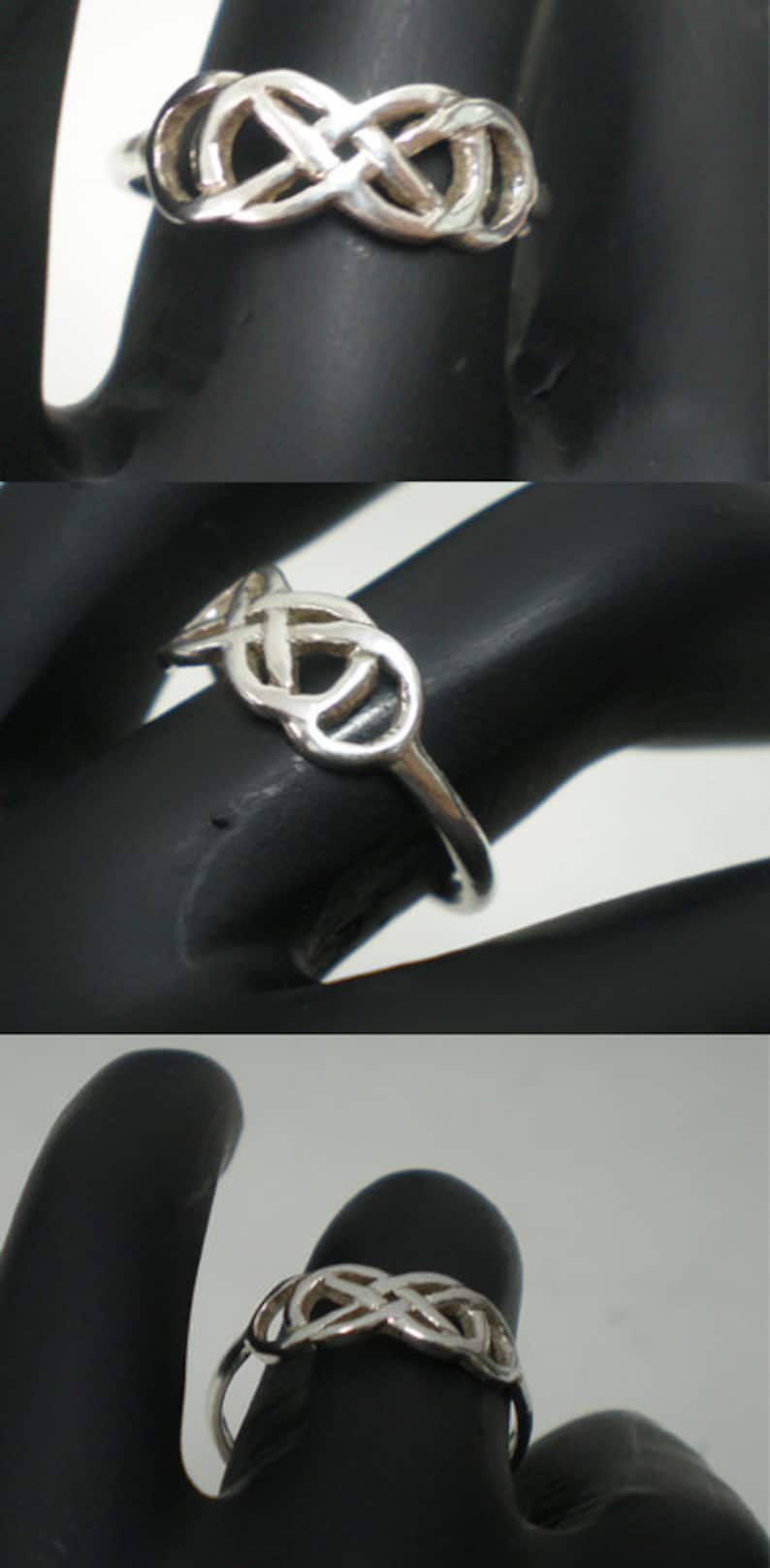 Sterling Silver Double Infinity Ring Infinity Knot Ring - Etsy