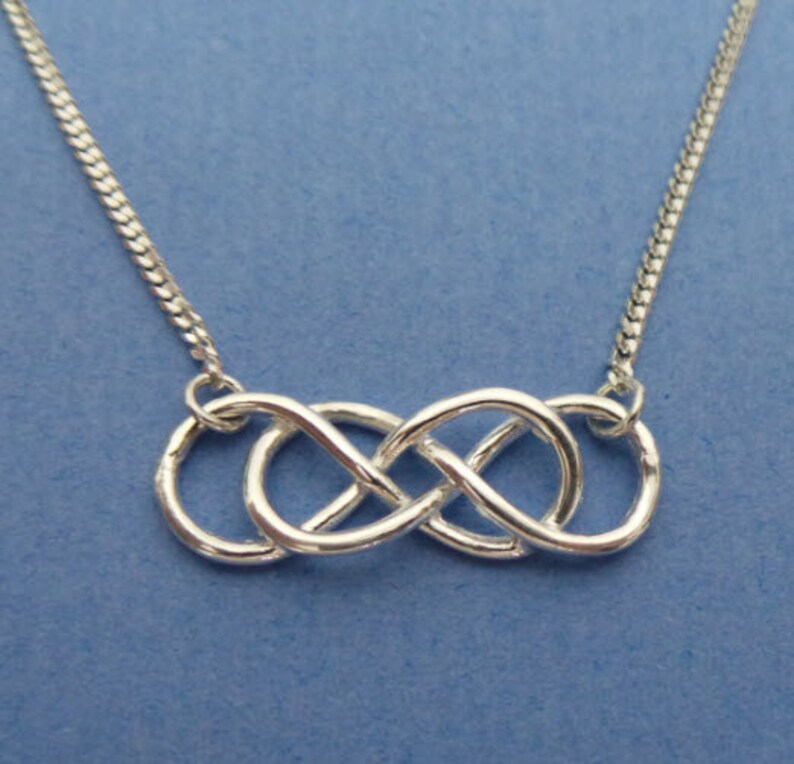 Silver Double Infinity Necklace Statement Necklace Infinity | Etsy