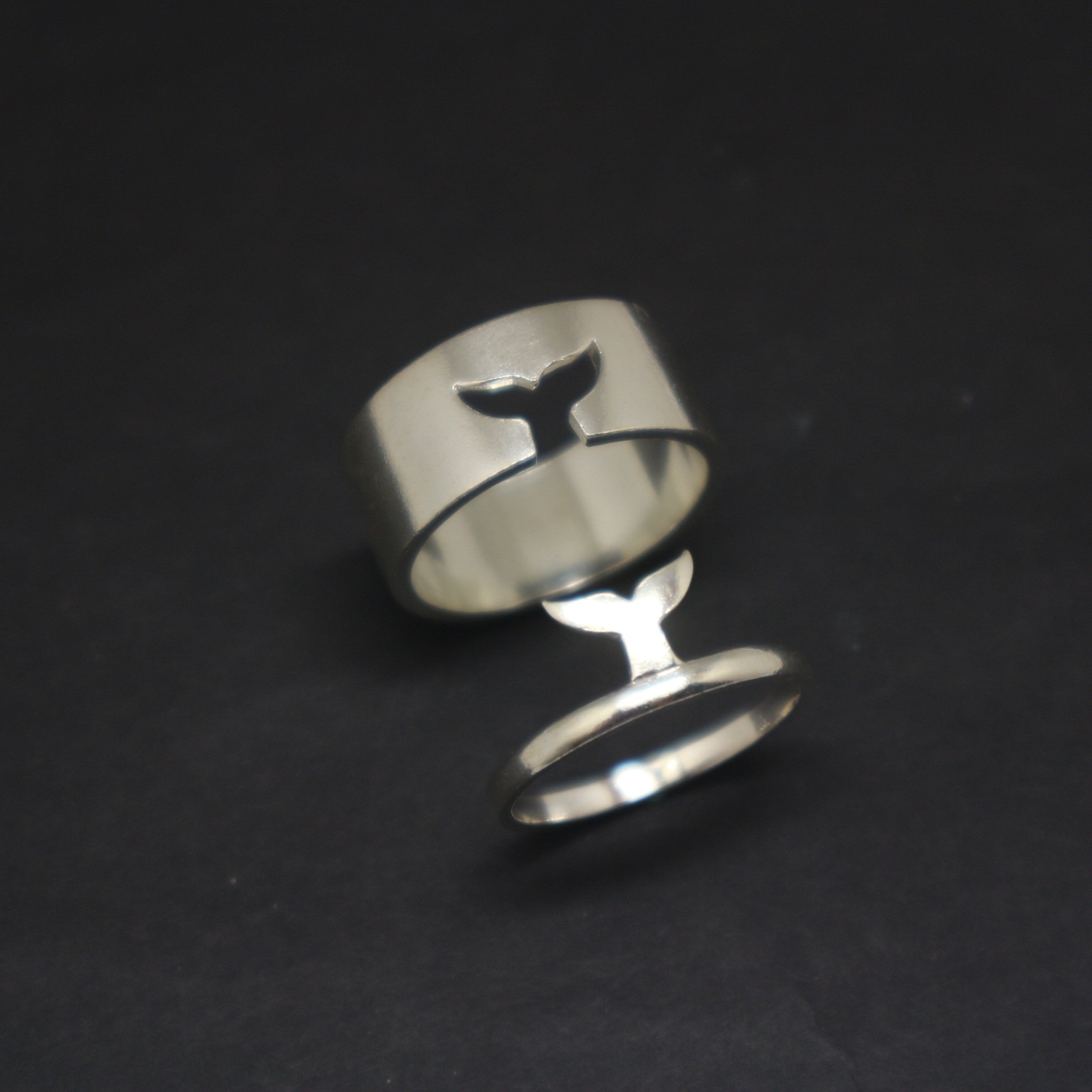 Whale Promise Ring for Couple Whale Tail Jewelry Ring for | Etsy
