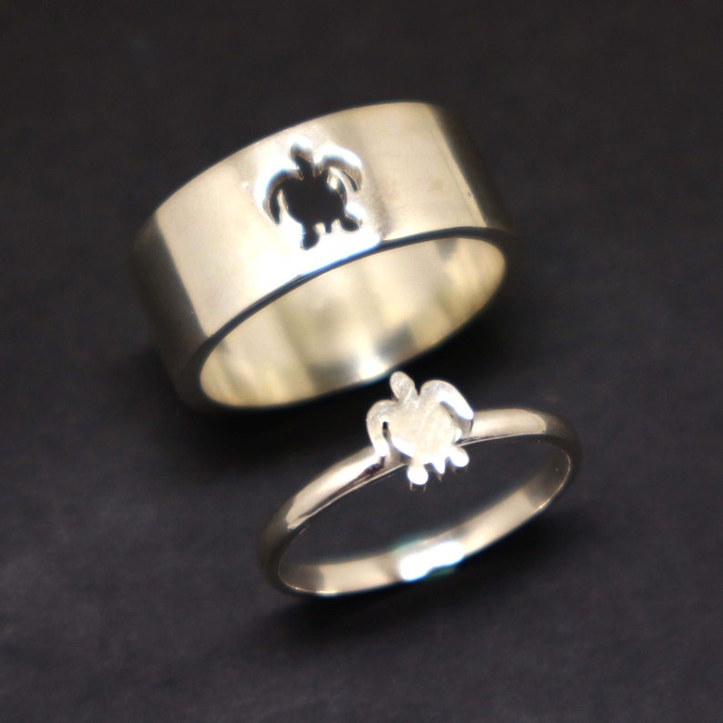 Sea Turtle Matching Promise Ring for Couples Bring Your Gift - Etsy