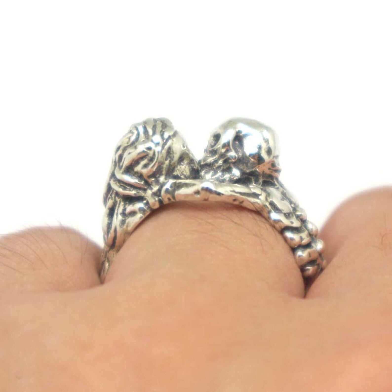 Silver Kiss of Death Skull Ring Skull Ring Skull Jewelry - Etsy