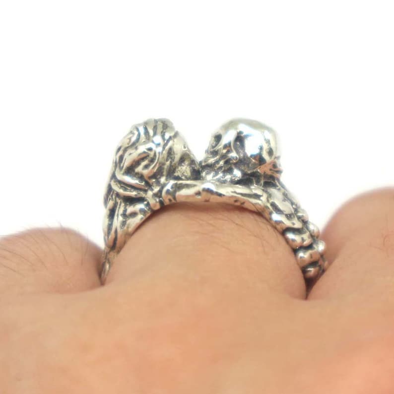 Silver Skull Kissing Women Ring Skull Ring Skull Jewelry - Etsy