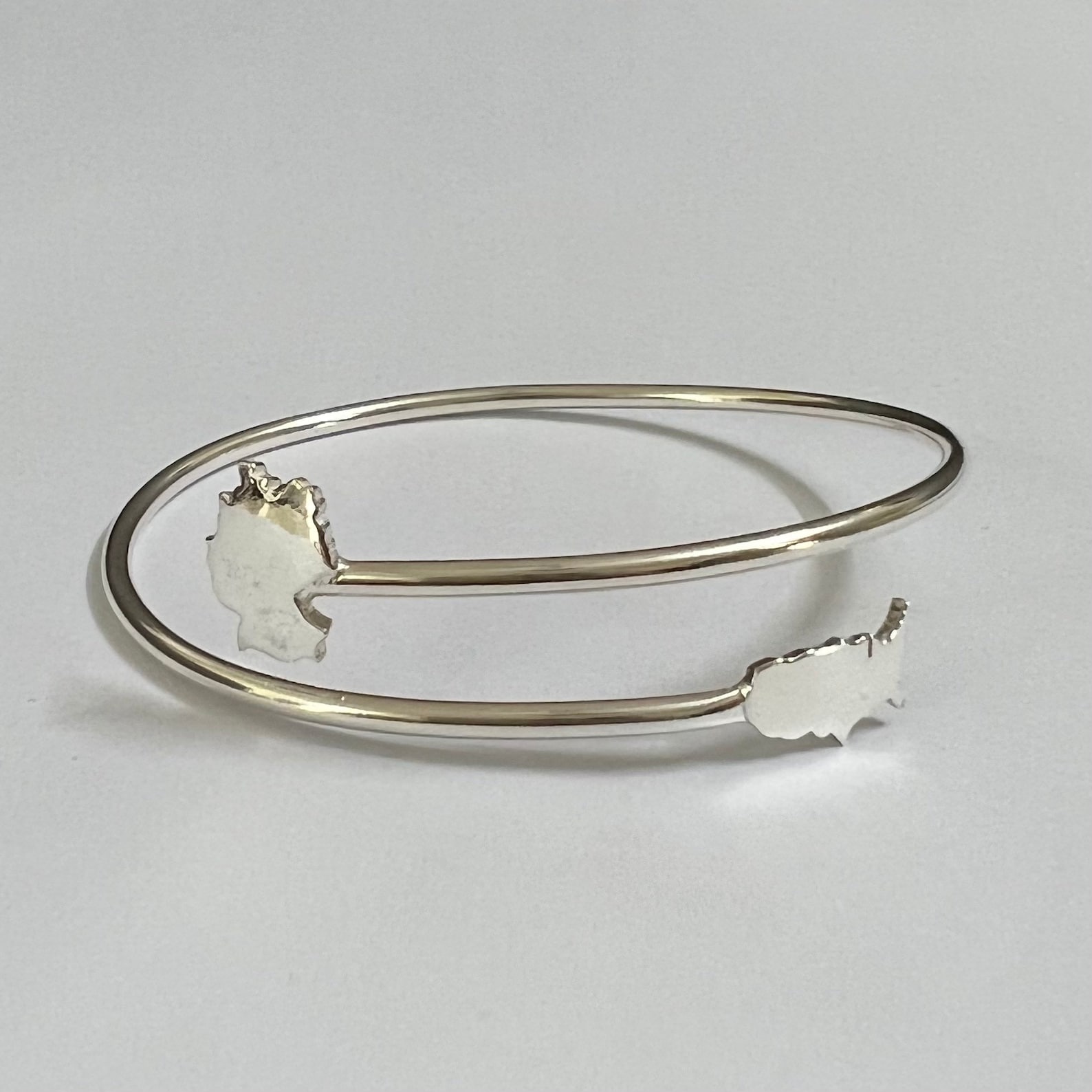 Personalized State to State Bracelet Sterling Silver Long | Etsy