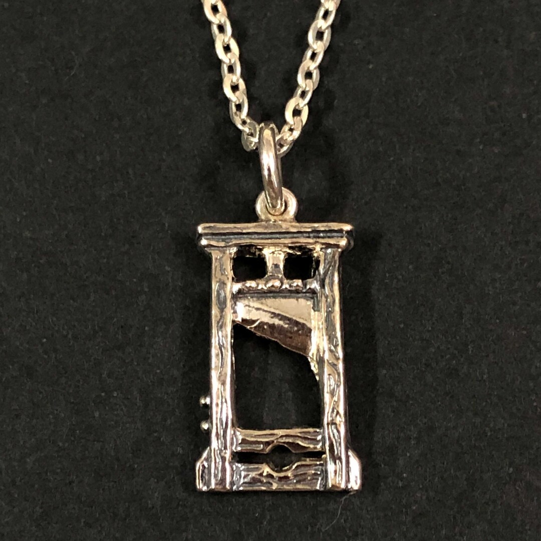Sterling Silver Guillotine Pendant Necklace - Vintage Style - Etsy