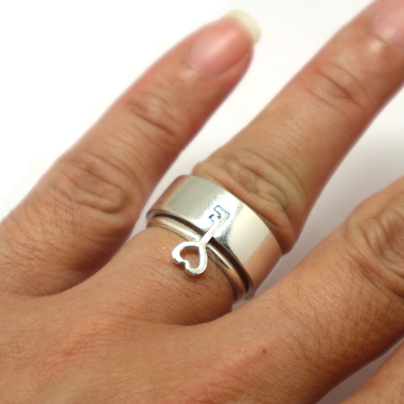 Key And Lock Couple Promise Ring Matching Rings His And Her Etsy