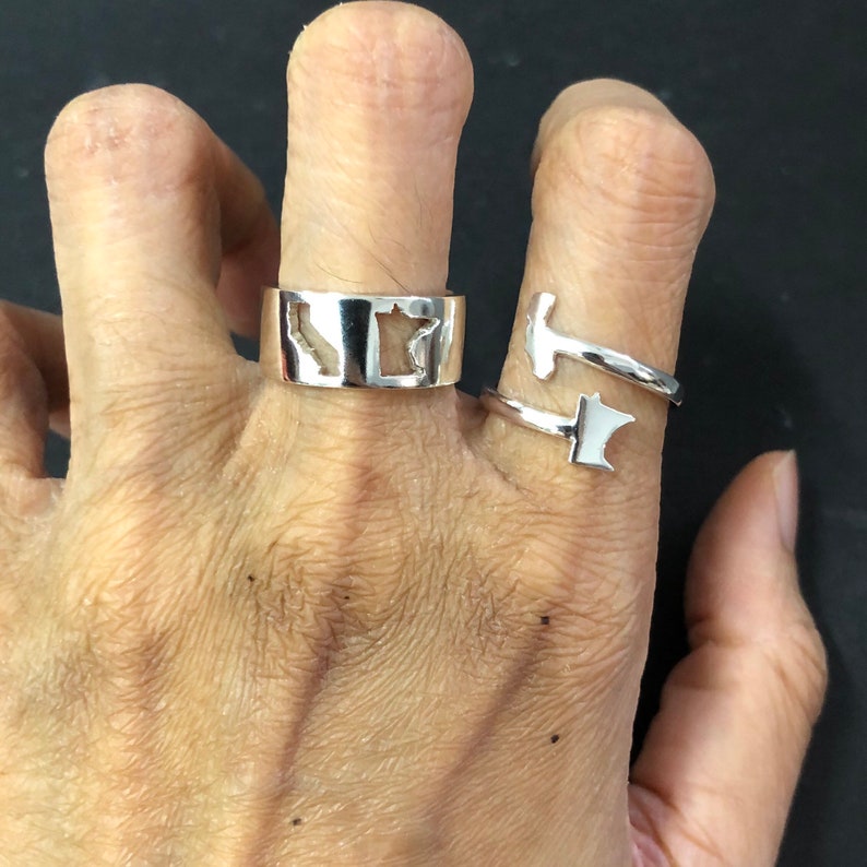 Long Distance Promise Ring for Couple Personalized State to | Etsy