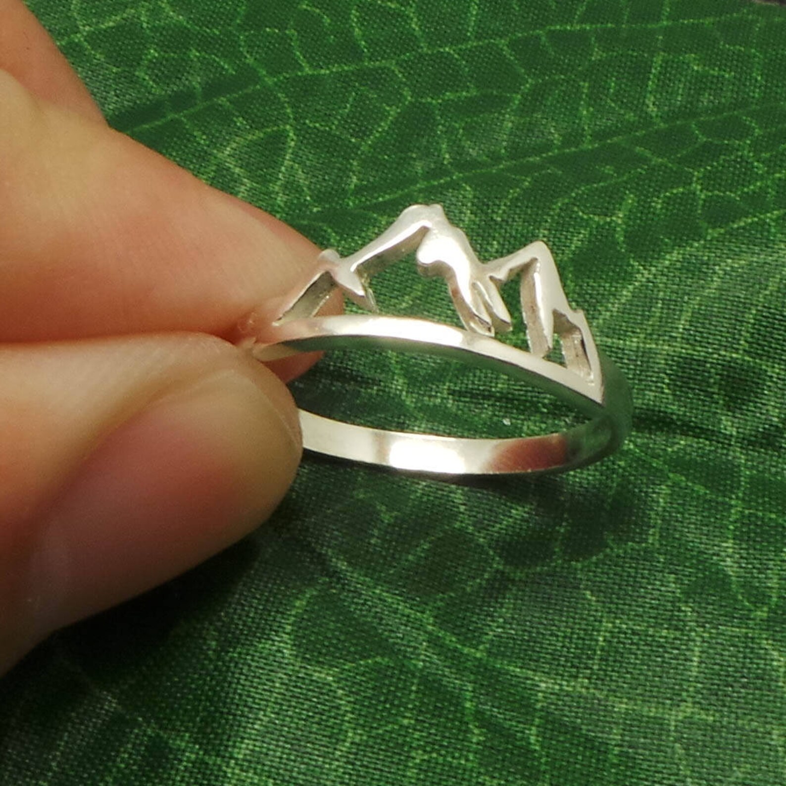 Sterling Silver Mountain Range Ring Gift for Climber Hiker - Etsy