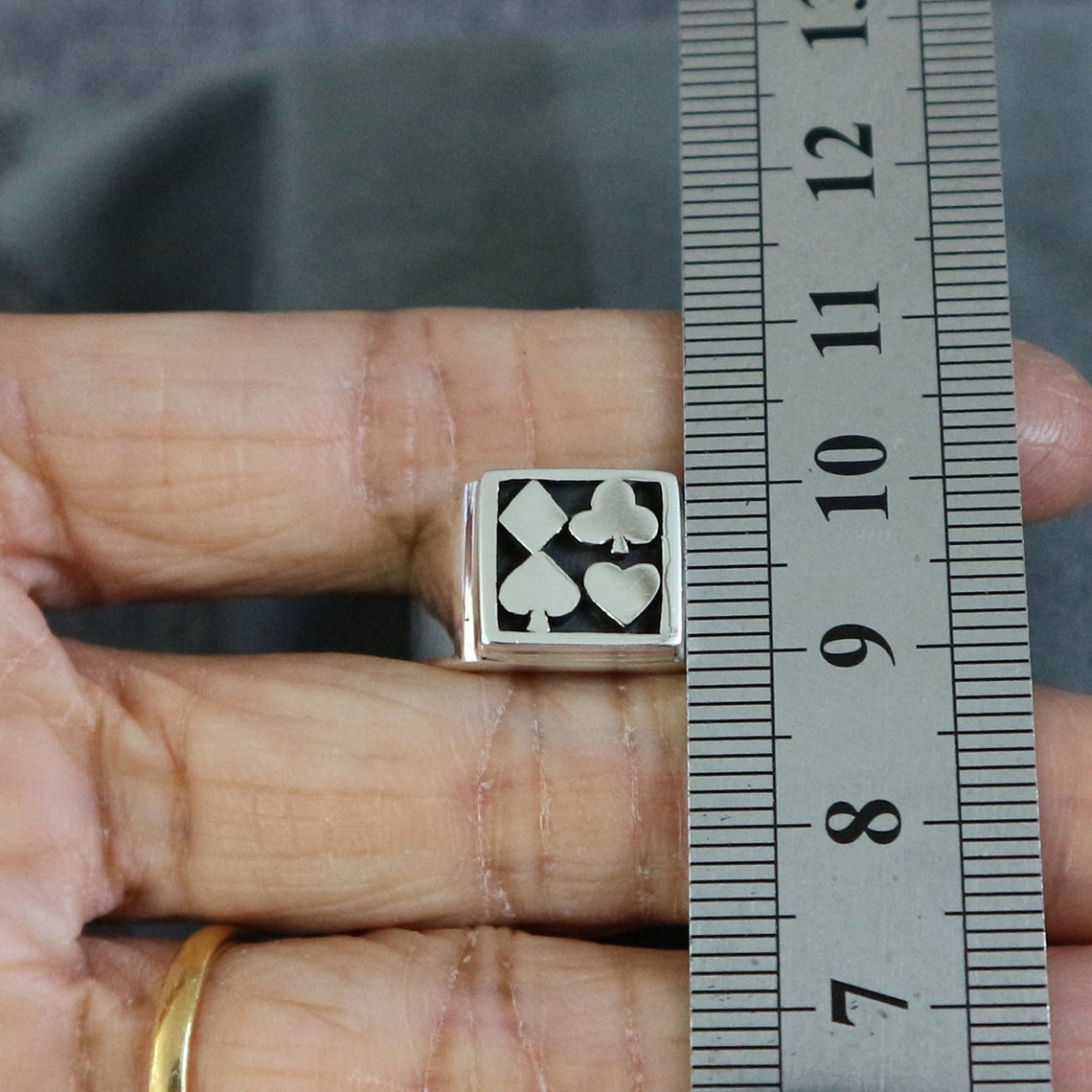 Silver Poker Ring for Men / Women Signet Ring Gift for Her | Etsy