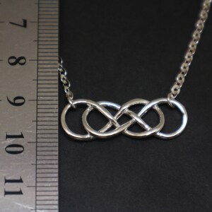 Silver Double Infinity Necklace - Statement Necklace, Infinity Jewelry, Long Distance Gift ...