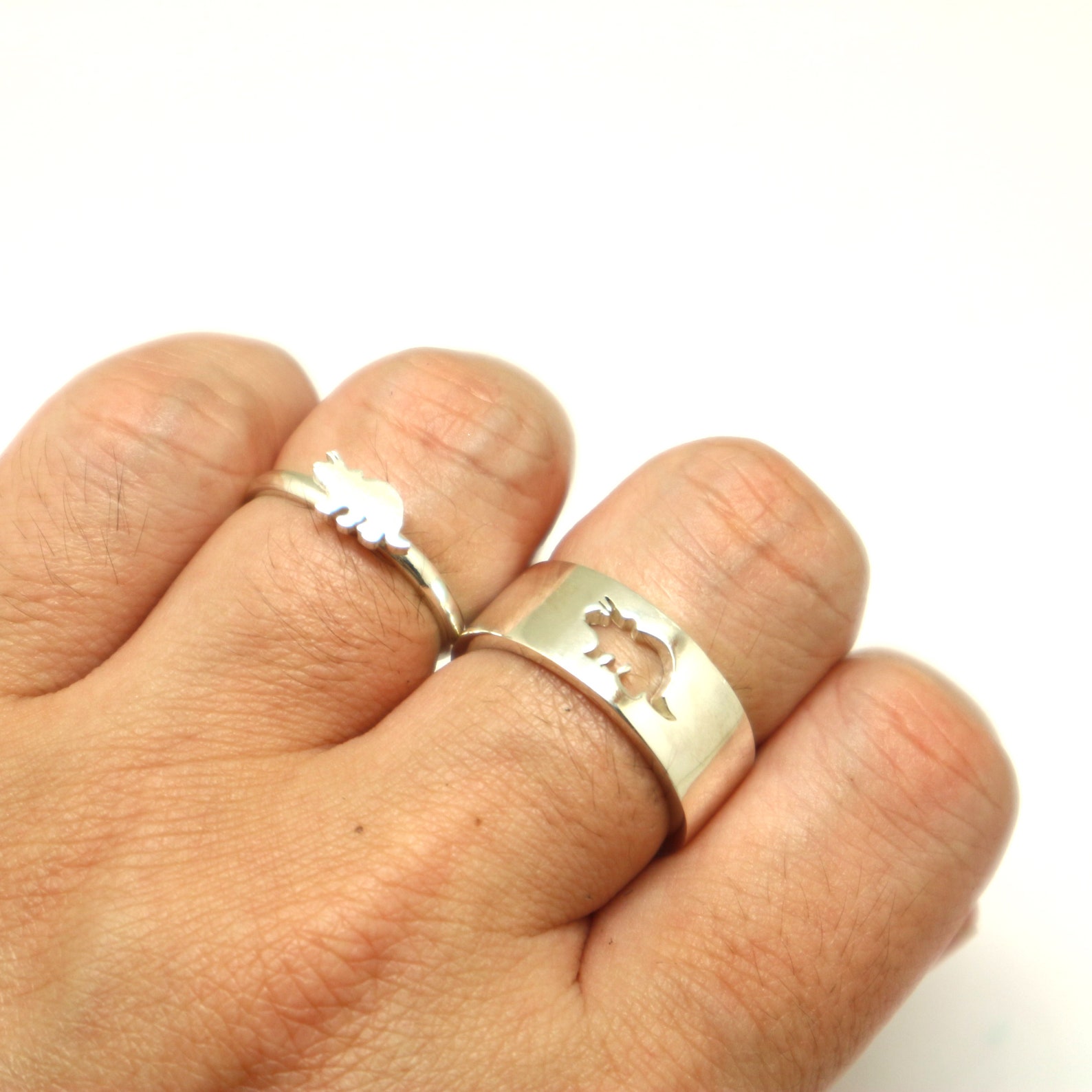 Triceratops Promise Ring for Couples Dinosaur Ring Matching | Etsy