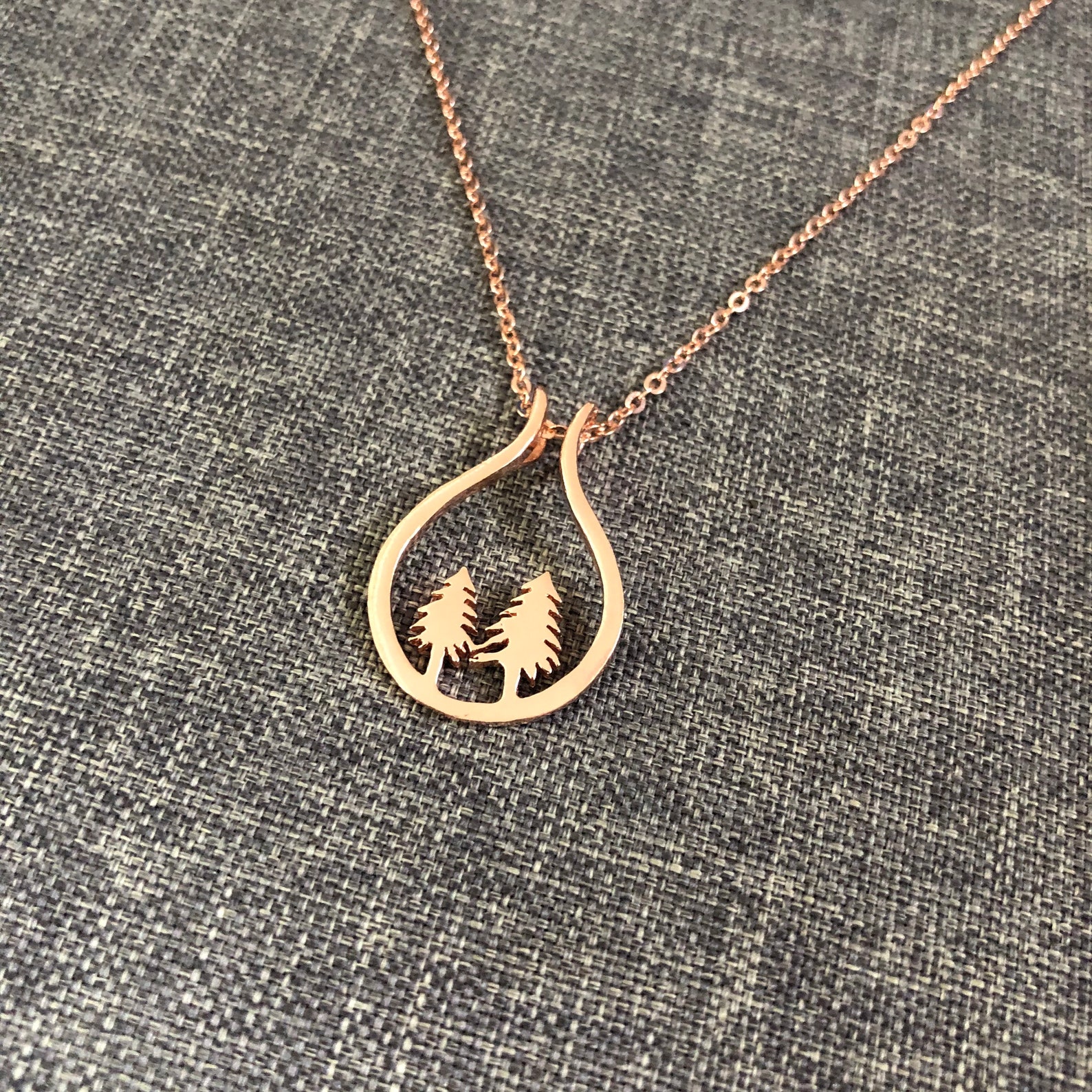 Silver Pine Tree Ring Holder Necklace : Gift for Wife, Women, Mother ...