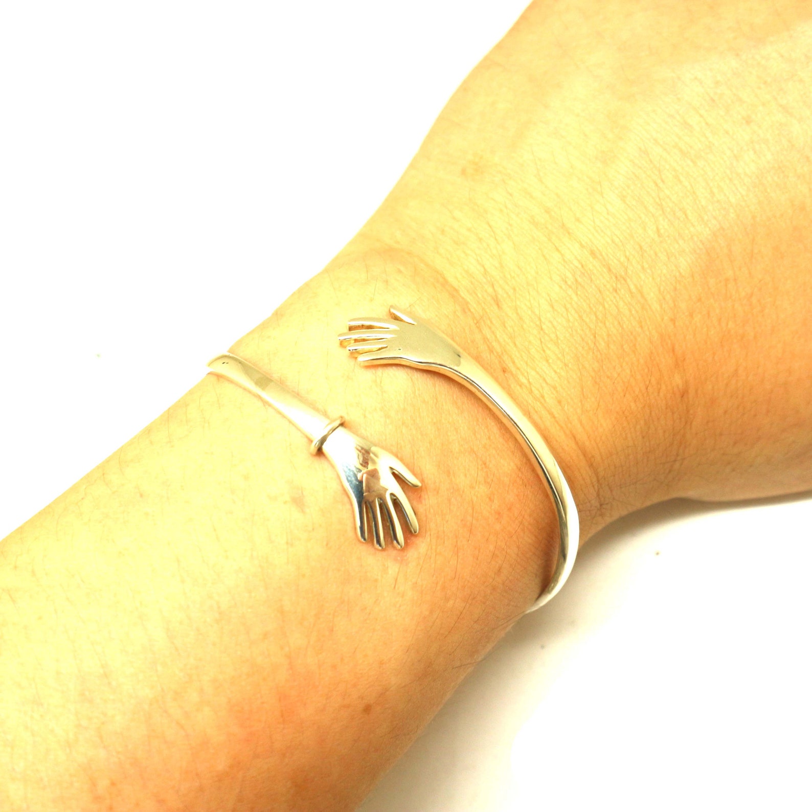 Sterling Silver Hug Bracelet Bangle Gift for Wife - Etsy