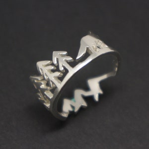 Silver Mountain Pine Tree Wolf Ring - Wolf Jewelry, Traveler Gift ...
