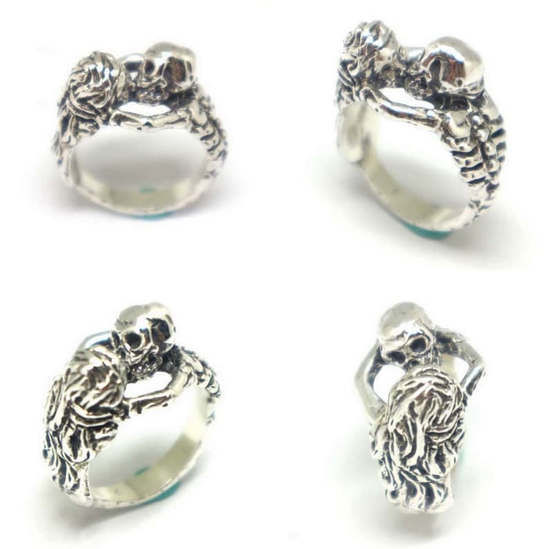 Silver Skull Kissing Women Ring Skull Ring Skull Jewelry - Etsy
