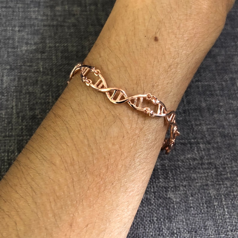 Silver DNA Science Bracelet for Women Dna Helix Link Chain | Etsy UK